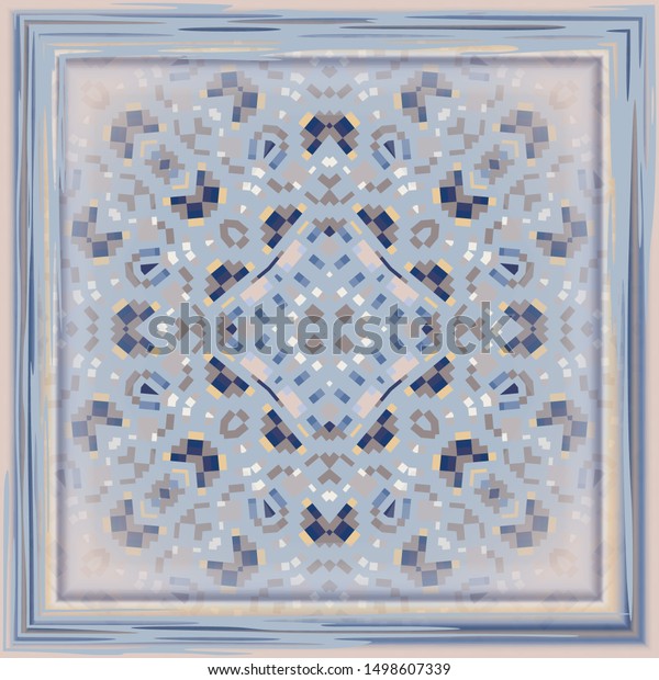 Blue Geometric Floral Pattern Fabric Texture Stock Vector (Royalty Free ...