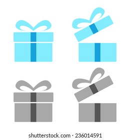 Blue Gift Box Symbol Open Vector Stock Vector (Royalty Free) 236014591 ...