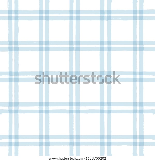 Blue Gingham Seamless Pattern Watercolor Stripes Stock Vector (Royalty ...