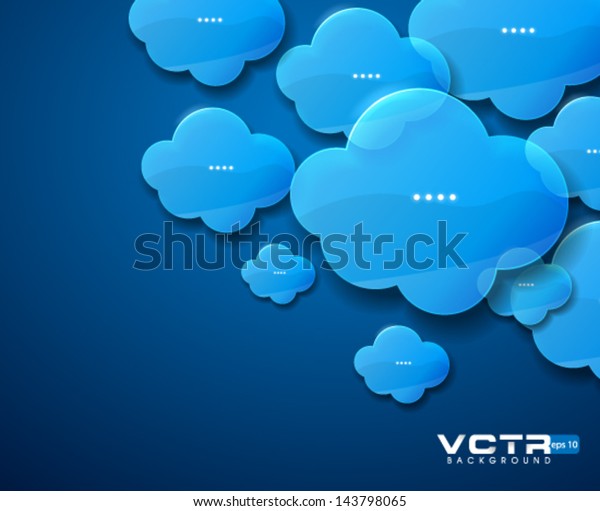 Blue Glass Clouds Modern Background: vector de stock (libre de regalías ...