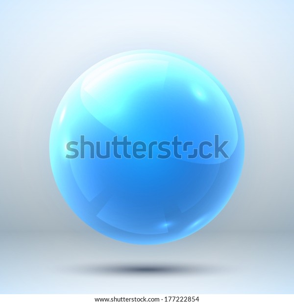 Blue Glossy Sphere Background Stock Vector (Royalty Free) 177222854 ...