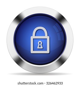 Blue Glossy Steel Lock Button Arranged Stock Vector (Royalty Free ...
