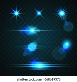 Set Realistic Light Glare Neon Highlight Stock Vector (Royalty Free ...