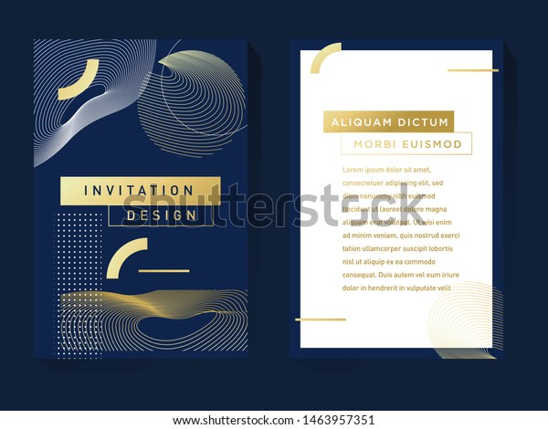 Blue Gold Invitation Design Stock Vector (Royalty Free) 1463957351 ...