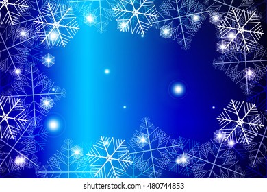 Blue Gradient Christmas Background White Snowflakes Stock Illustration ...
