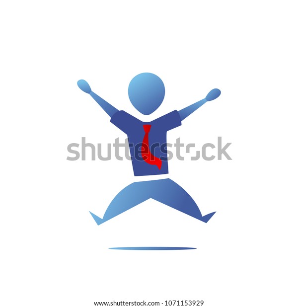 Blue Gradient Silhouette Office Worker Man Stock Vector (Royalty Free ...