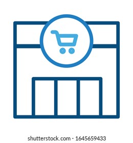 Blue Gradient Supermarket Icon Vector Stock Vector (Royalty Free ...
