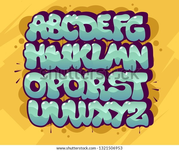 Blue Graffiti Font Vector Illustration Eps Stock Vector (Royalty Free ...