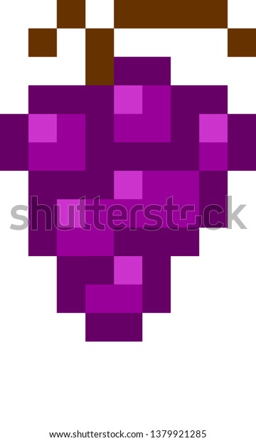 Blue Grapes Pixels Art Stock Vector (Royalty Free) 1379921285 ...
