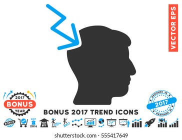Blue Gray Head Electric Strike Icon Stock Vector (Royalty Free ...