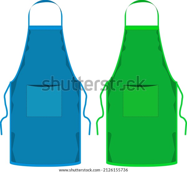 Blue Green Apron Illustration Vector On Stock Vector (Royalty Free ...
