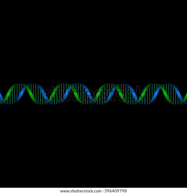 Blue Green Dna On Black Background Stock Vector (Royalty Free ...