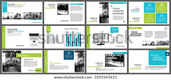 Blue Green Element Slide Infographic On Stock Vector (Royalty Free ...