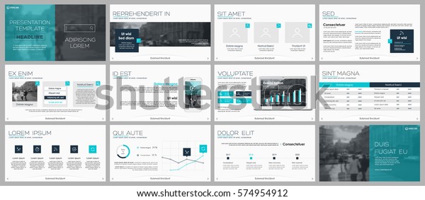 Blue Green Grey Elements Infographics On Stock Vector (Royalty Free ...