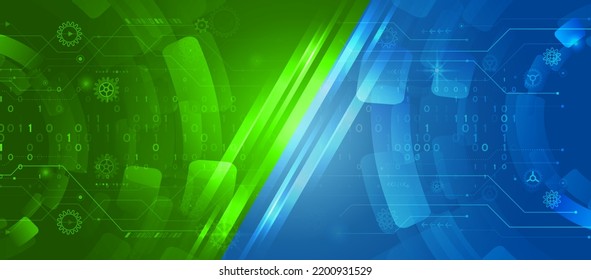 Blue Green Hightech Background Twocolor Modern Stock Vector (Royalty ...