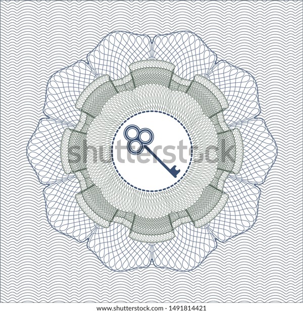 Blue Green Linear Rosette Key Icon Stock Vector (Royalty Free ...