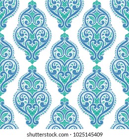 Blue Green Ornamental Seamless Pattern Vintage: стоковая векторная ...
