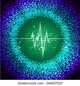 Blue Green Pulse Light Abstract Technology Stock Vector (Royalty Free ...