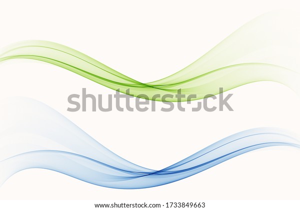 Blue Green Transparent Waves Stream Abstract Stock Vector (Royalty Free ...