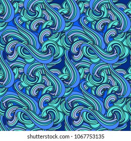 Blue Green Waves On Summer Pattern Stock Vector (Royalty Free ...