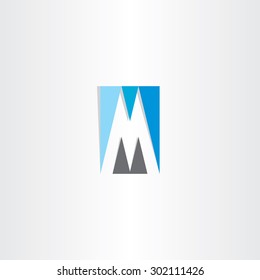 Blue Grey Letter M Logo Vector Stock Vector (Royalty Free) 302111426 ...