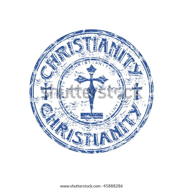 Blue Grunge Rubber Stamp Cross Symbols Stock Vector (Royalty Free ...