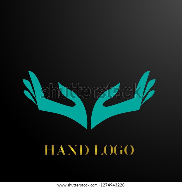 Blue Hand Logo Design Vector Stock Vector (Royalty Free) 1274943220 ...