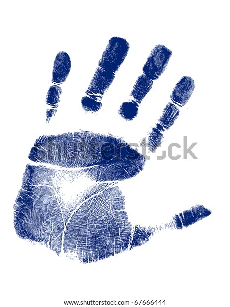 Blue Handprint Shape Over White Background Stock Vector (Royalty Free ...