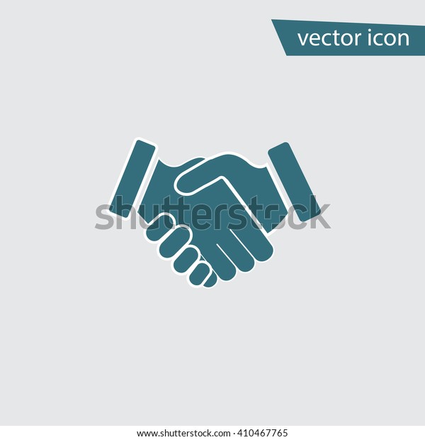Blue Handshake Icon Isolated On Background Stock Vector (Royalty Free ...