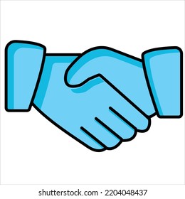 Blue Handshake Icon White Background Stock Vector (Royalty Free ...