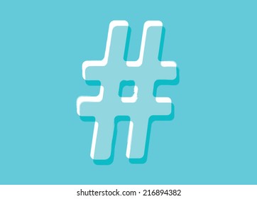 Blue Hashtag Sign Stock Vector (Royalty Free) 216894382 | Shutterstock