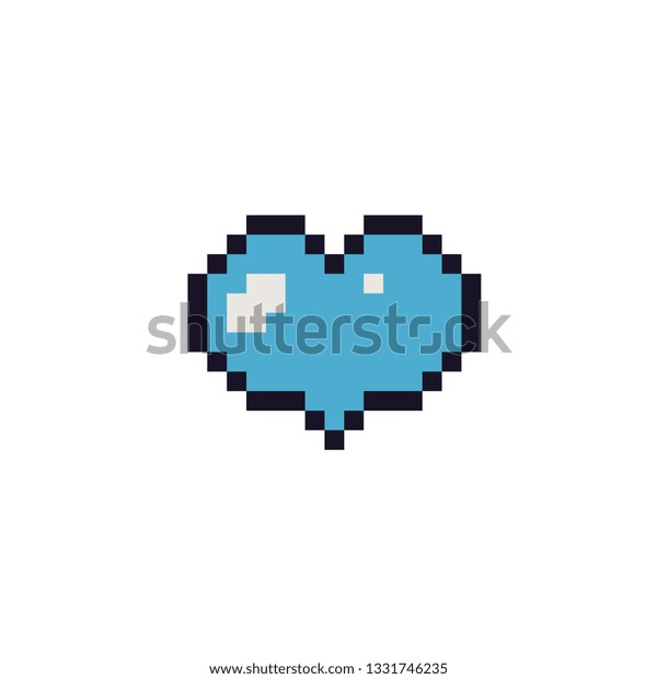 Blue Heart Pixel Art 8bit Icon Stock Vector (Royalty Free) 1331746235 ...
