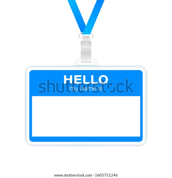 Blue Hello My Name Label Sticker Stock Vector (Royalty Free) 1605751246 ...