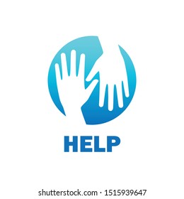 Blue Help Hands Icon Logo Vector Stock Vector (Royalty Free) 1515939647 ...