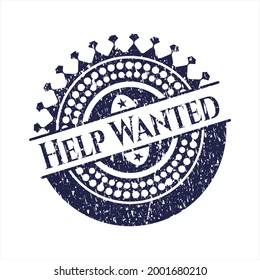 Blue Help Wanted Distress Rubber Texture Stock Vector (Royalty Free ...