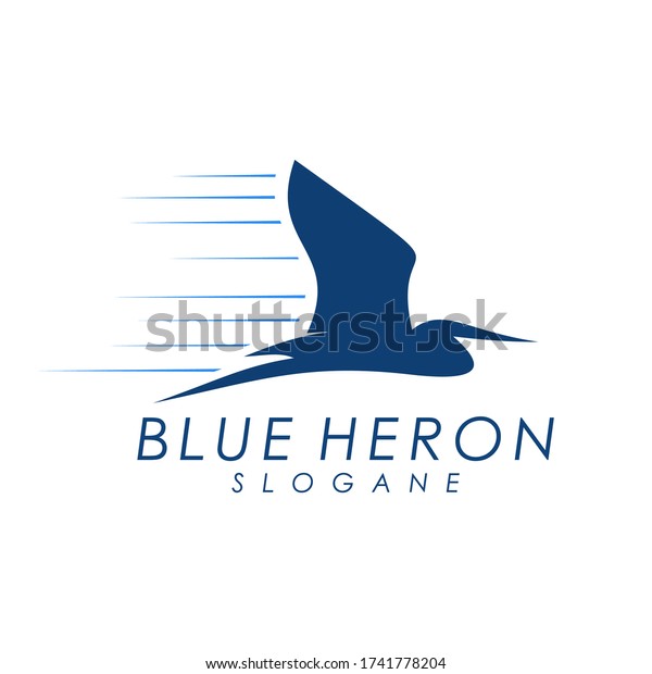 Blue Heron Logo Design Vector Stock Vector (Royalty Free) 1741778204
