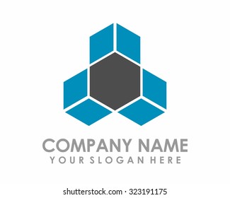 Blue Hexagon Decorative Logo Image Icon Stock Vector (Royalty Free ...