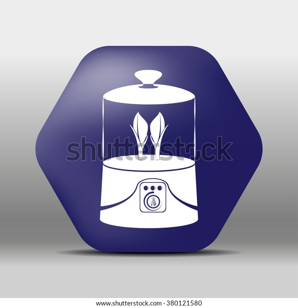 Blue Hexagon Icon Logo White Device Stock Vector (Royalty Free ...
