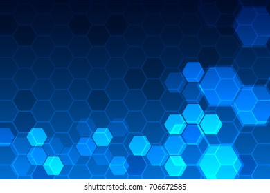 Blue Hexagon Pattern Abstract Technology Background Stock Vector ...