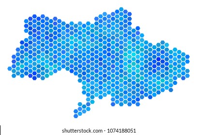 Blue Hexagon Tatarstan Map Vector Geographic Stock Vector (Royalty Free ...