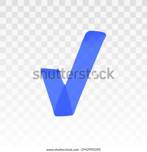 Blue Highlighter Check Mark Isolated On Stock Vector (Royalty Free ...