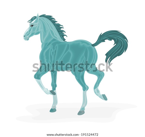 Blue Horse Vector Illustration Stock Vector (Royalty Free) 191524472 ...