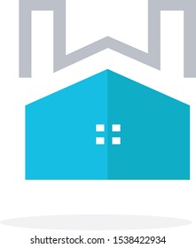 Blue House Building Graphic Vector Stock Vector (Royalty Free ...