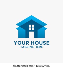Blue House Logo Design Stock Vector (Royalty Free) 1360679582 ...