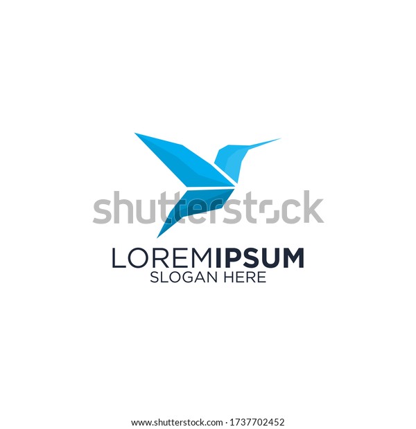 Blue Hummingbird Logo Design Templates Stock Vector (Royalty Free ...