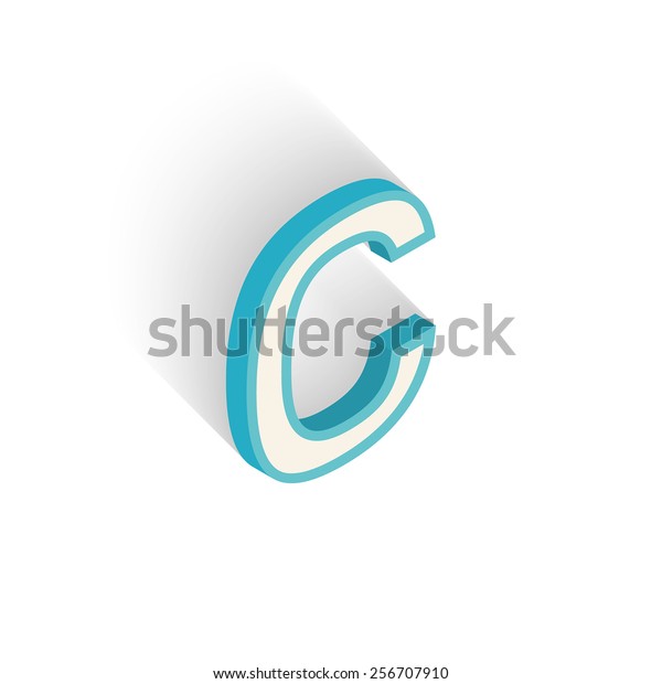 Blue Icon Isometric Letter C Shadow Stock Vector (Royalty Free ...