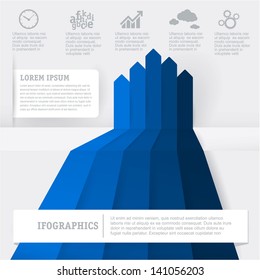 Blue Infographic Chart Template Vector Stock Vector (Royalty Free ...
