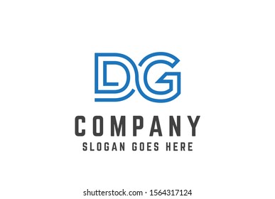 Blue Initial Letter Dg Logo Vector Stock Vector (Royalty Free ...