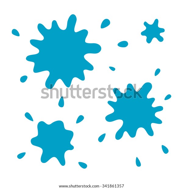 Blue Ink Blot Collection Isolated On Stock Vector (Royalty Free) 341861357