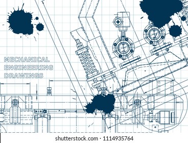 Blue Ink Blots Blueprint Scheme Plan Stock Vector (Royalty Free) 1114935764